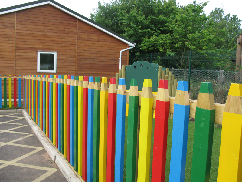 Pencil Wooden Fencing - Playsound Playgrounds