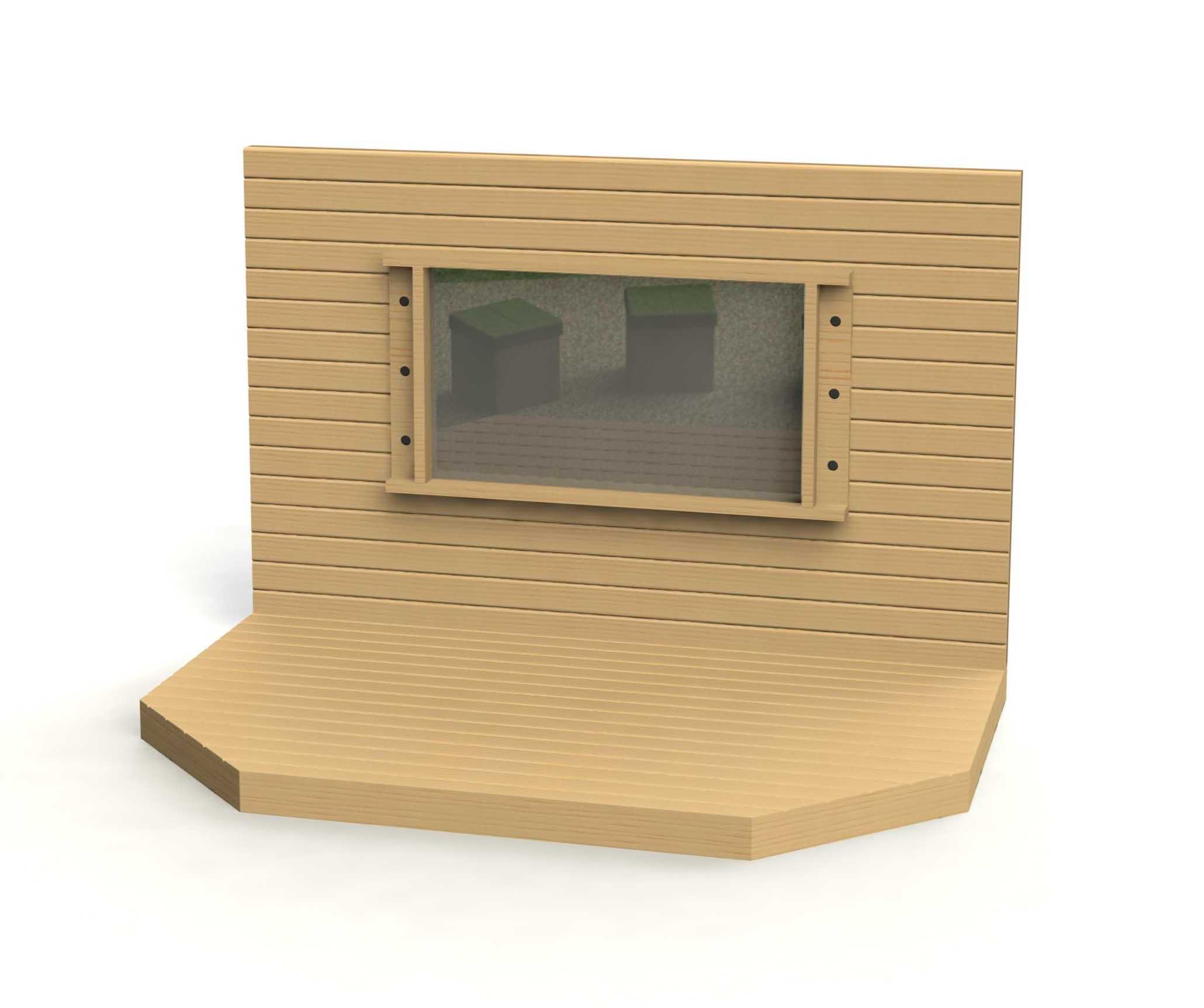 Timber Stage with Backdrop and Mirror - Playsound Playgrounds